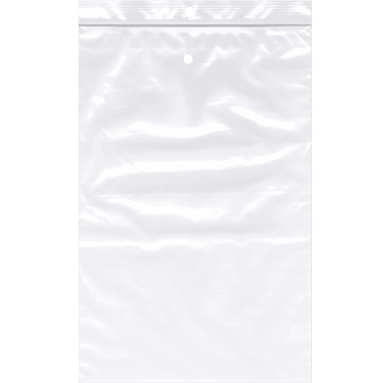 9W x 6L, 2 Mil Pre-Opened Hang & Vent Hole Zip Bags | Action Packaging